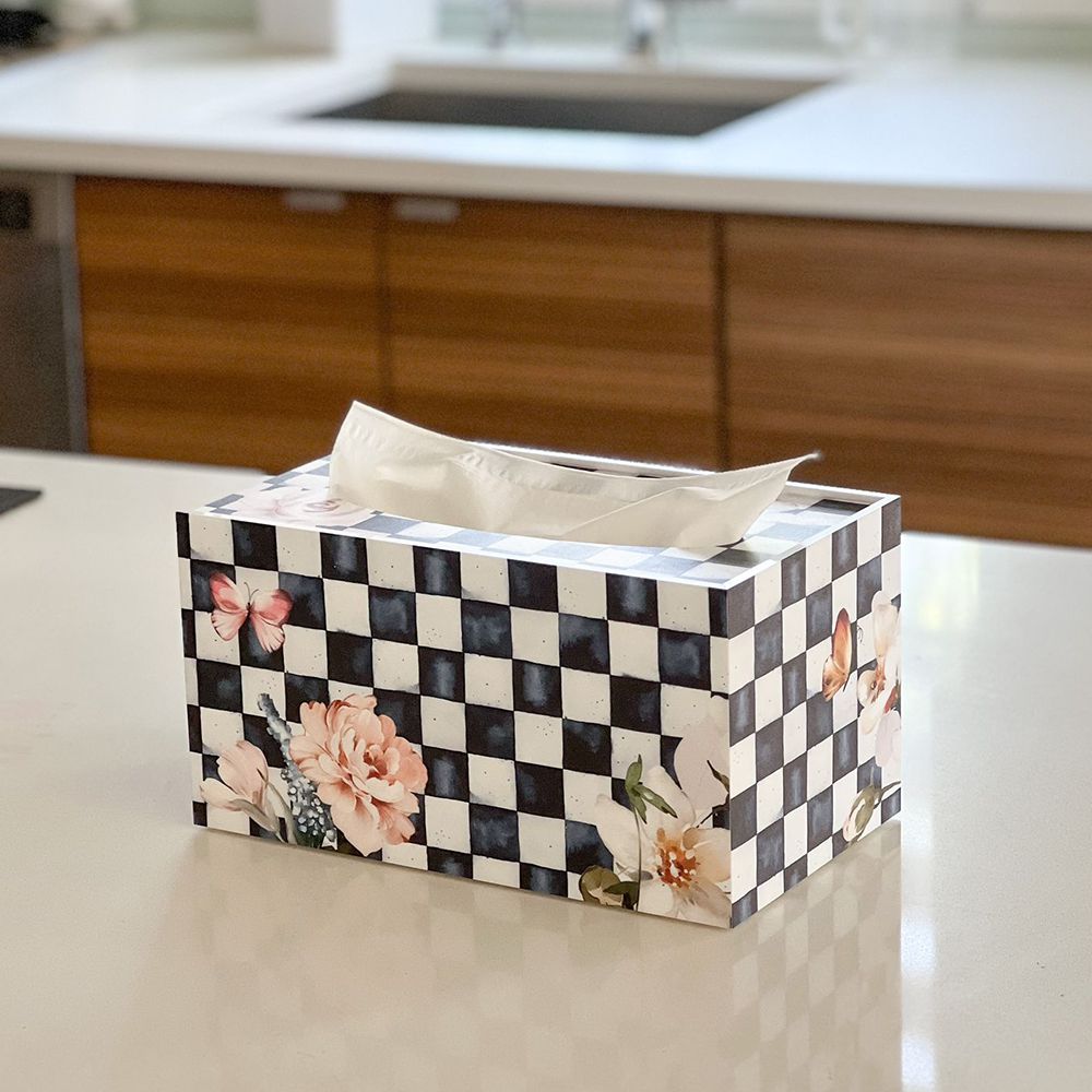 Chic Checkered Tissue Box | Michaels