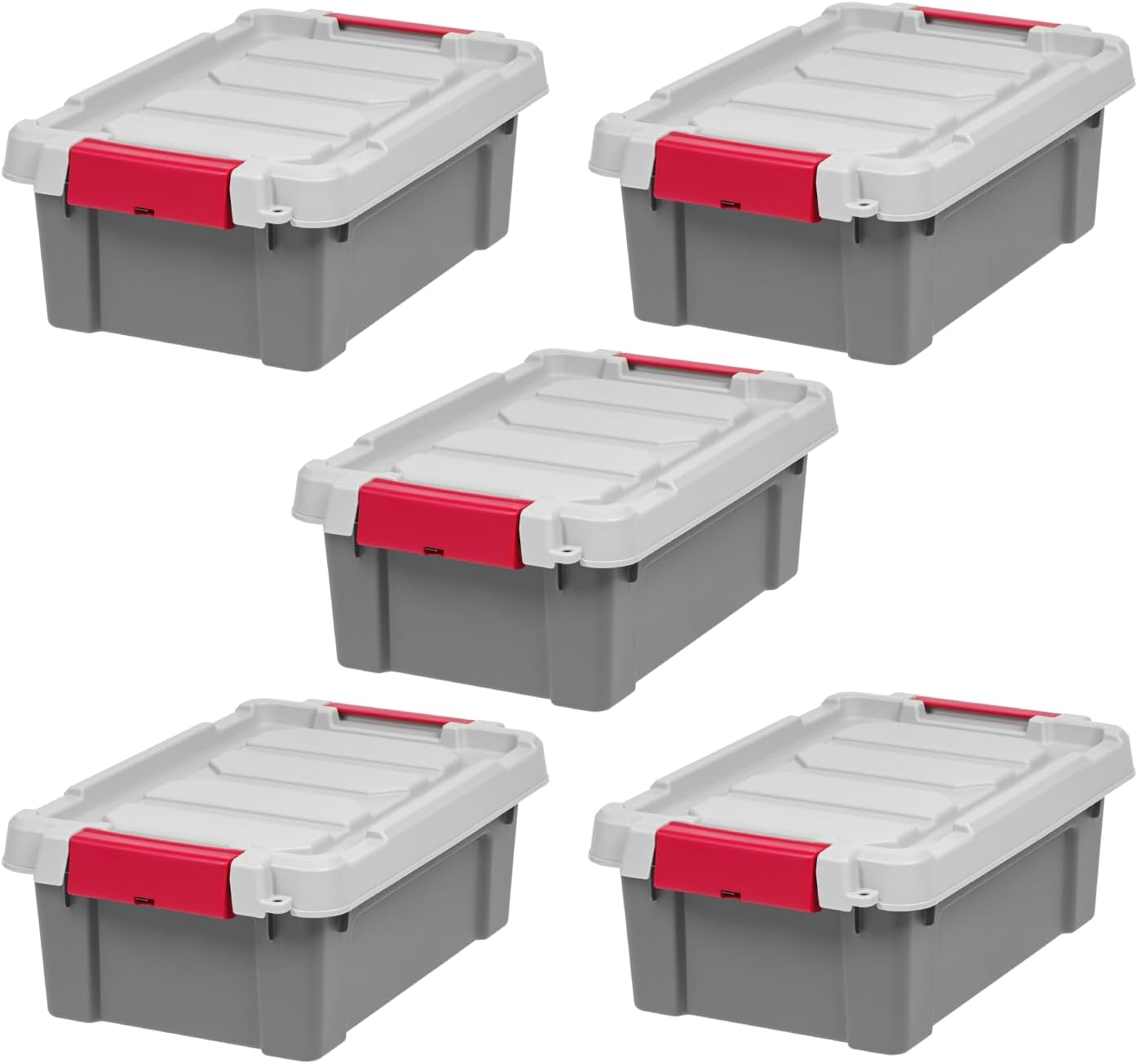 IRIS USA 3 Gallon Lockable Storage Totes with Lids, 5 Pack, Heavy-Duty ...