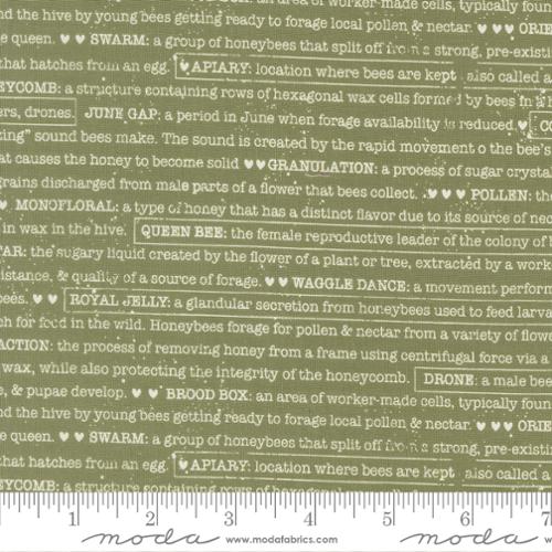 Fabric Moda Fern Buzz Words Wild Honey by the Quarter Yard 5254-15 ...