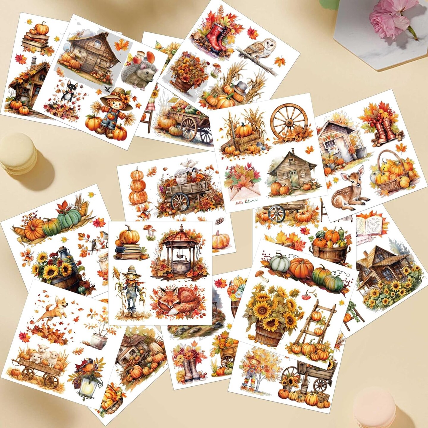 16 Pcs Fall Farmhouse Rub on Transfers for Crafts | Michaels