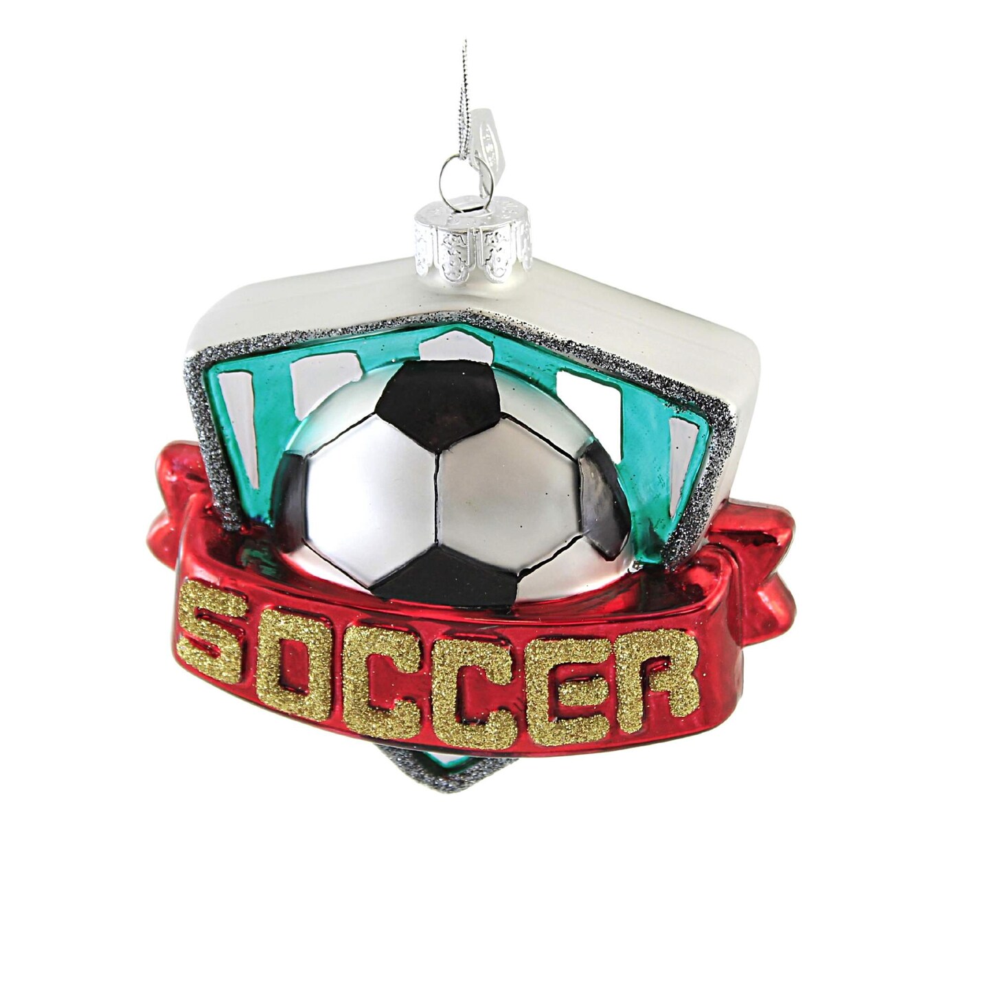 Noble Gems 3.75 In Soccer Banner Tree Ornament , Shield Ball | Michaels