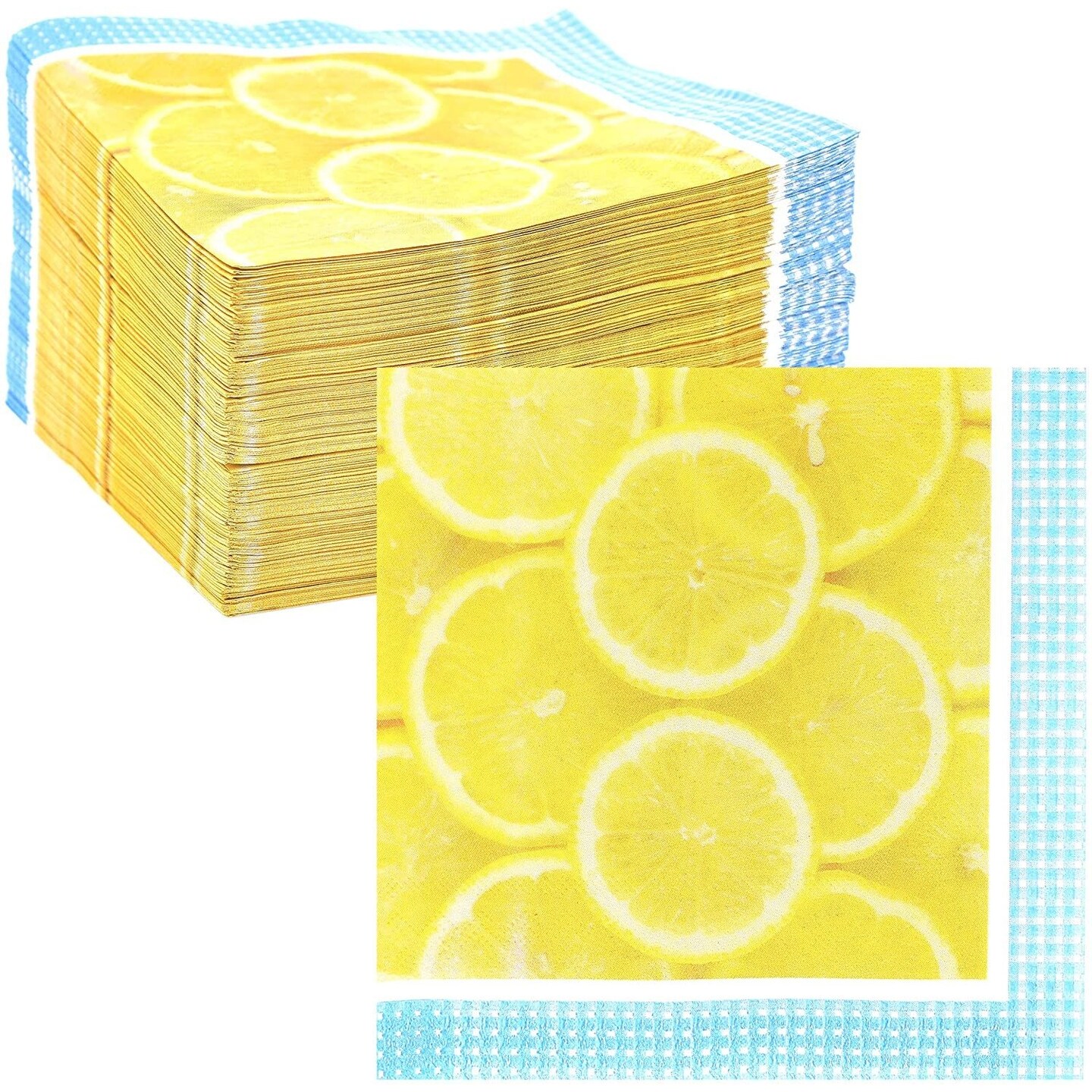 Lemon Paper Napkins for Summer Fruit Party (6.5 x 6.5 In, 150 Pack ...
