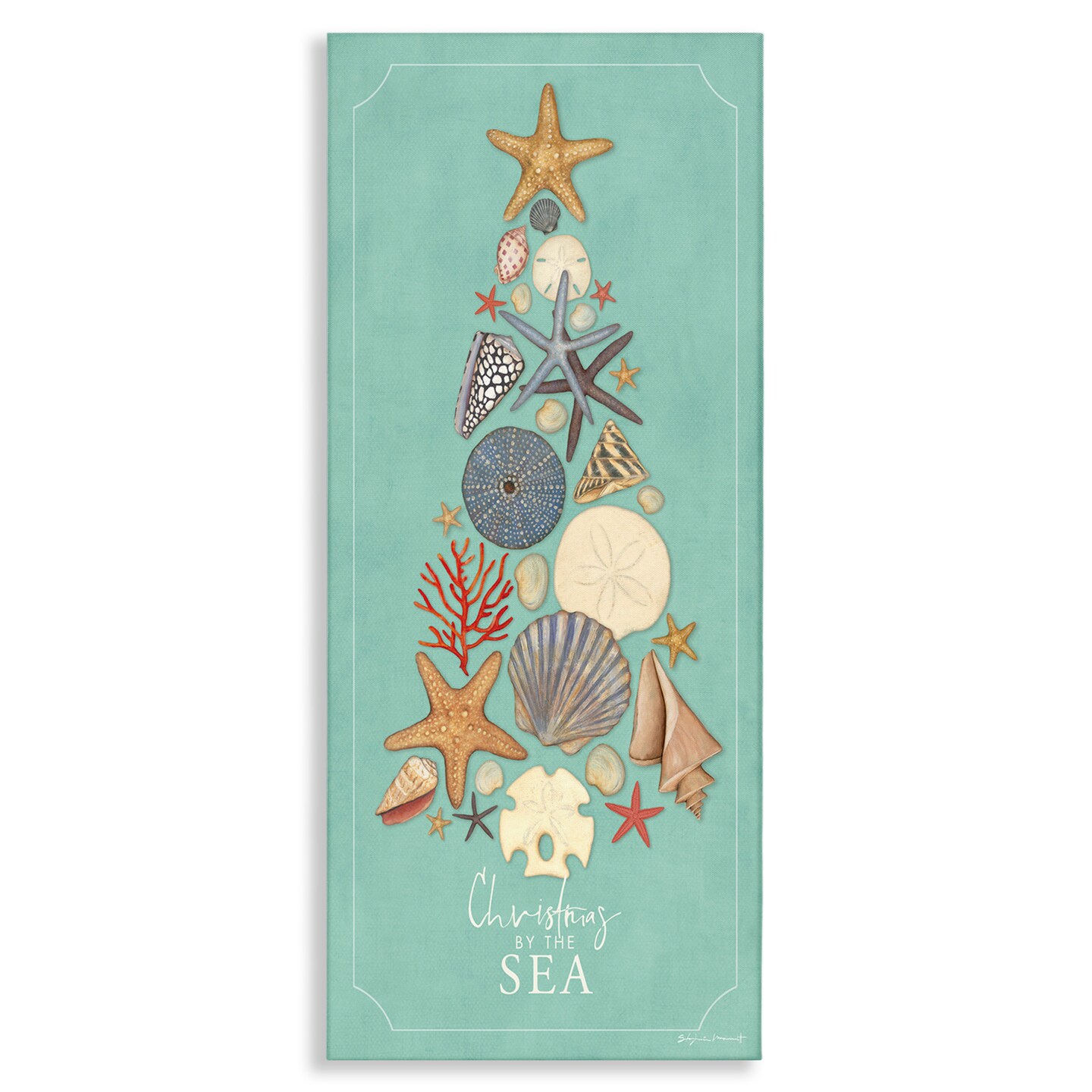 Stupell Industries Seashell Holiday Tree Canvas Wall Art | Michaels