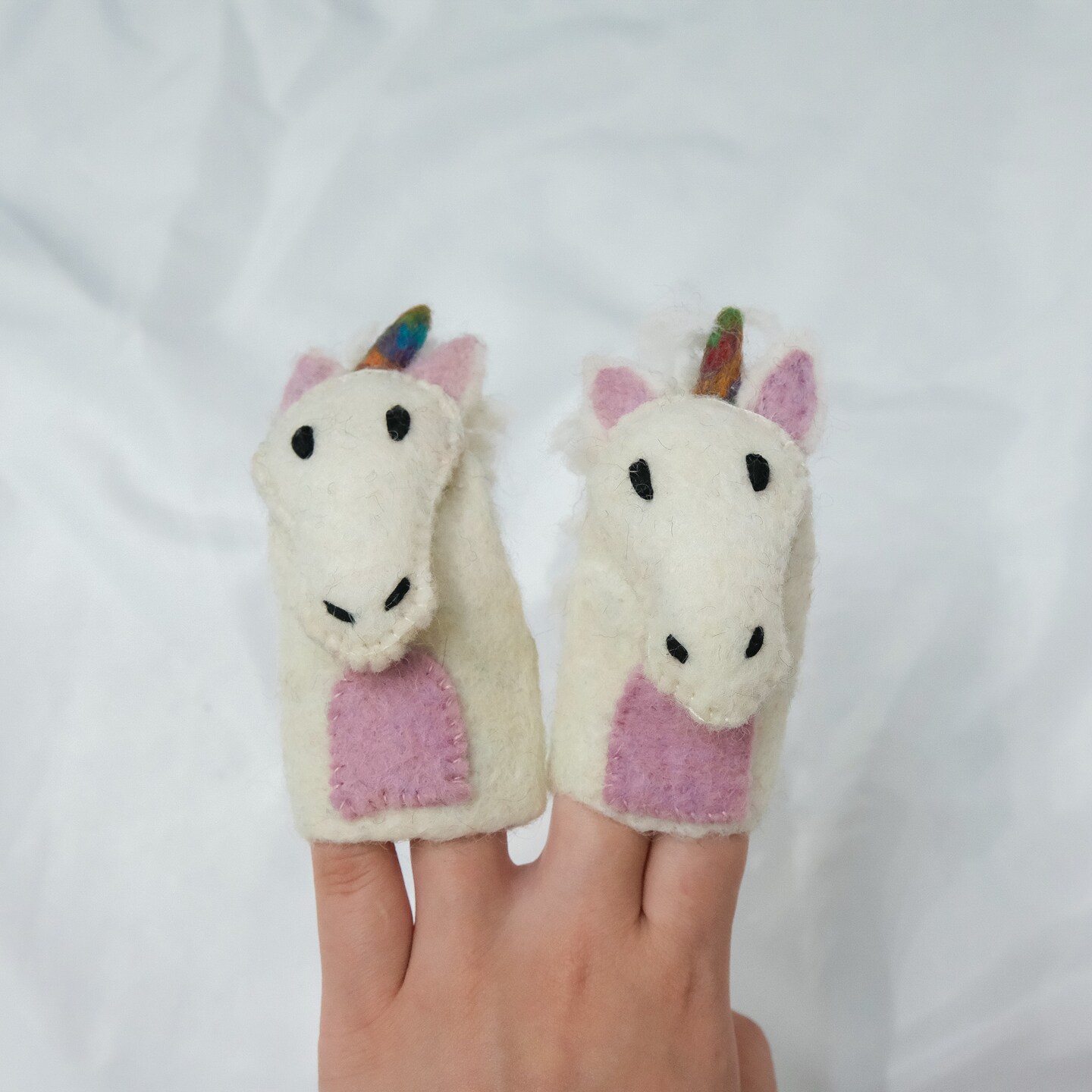 Felted Finger Puppet, Unicorn Puppet, Handmade Felt Puppets, Present For Kids, Pretend Play ...