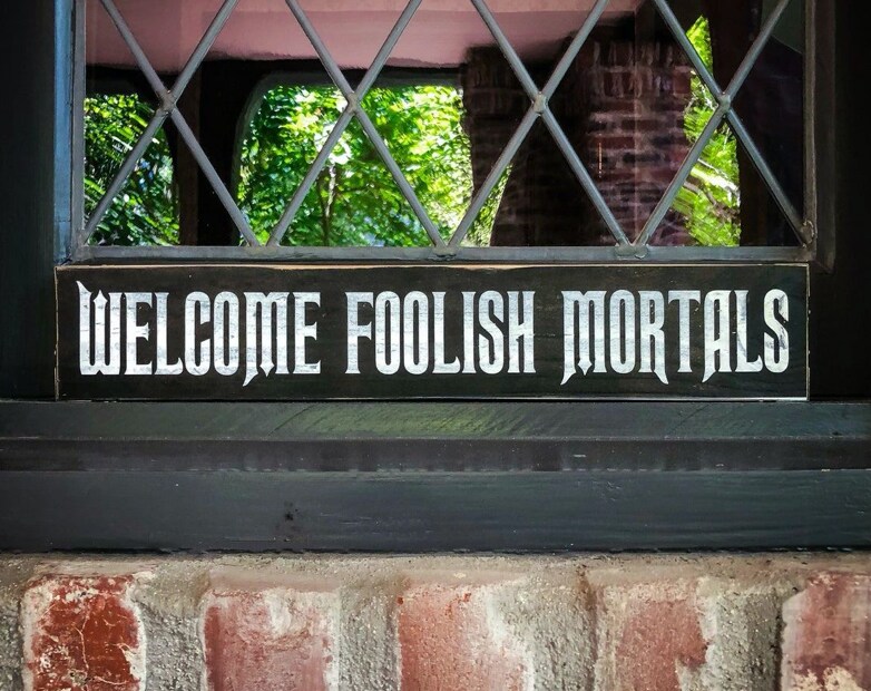 Welcome Foolish Mortals, Solid Wood and Paint Rustic Creation, Hand ...