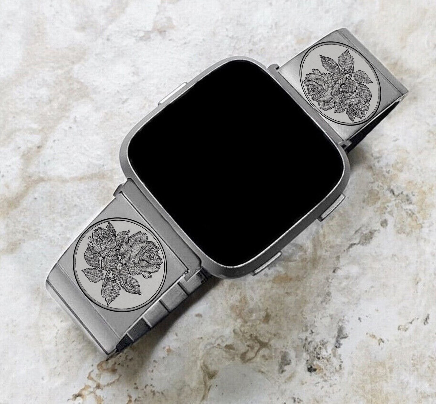 Fitbit Watch Band Roses Floral for Versa Lite 2 3 4 and Sense 1 2 ...