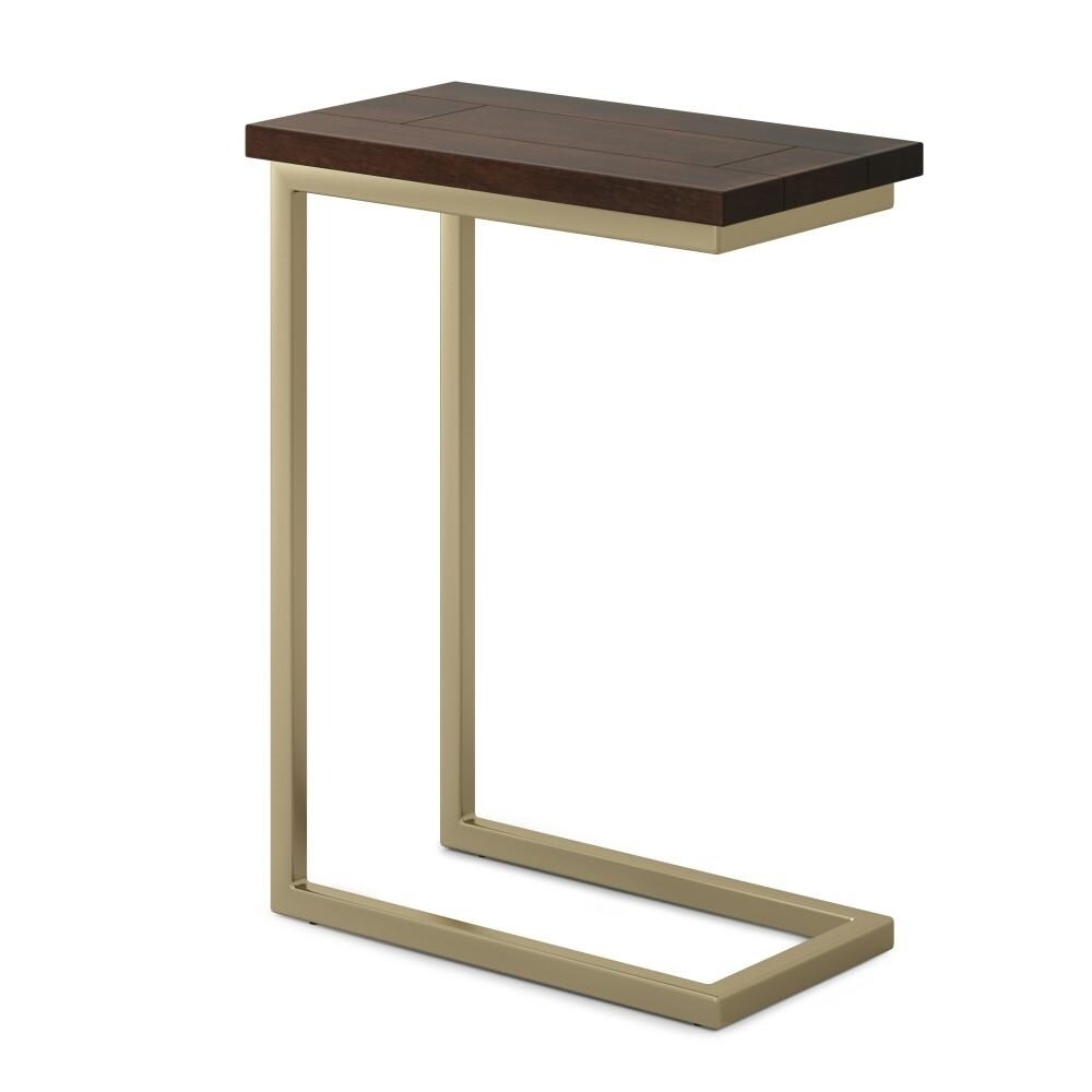 Simpli Home Skyler Solid Mango Wood And Metal Rectangle End Table C ...
