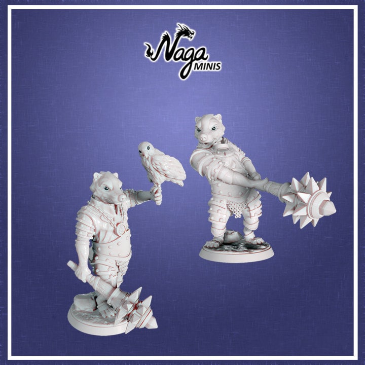 2pc Badger Cleric NPCs DnD Dungeons and Dragons 28mm 32mm Combat and ...