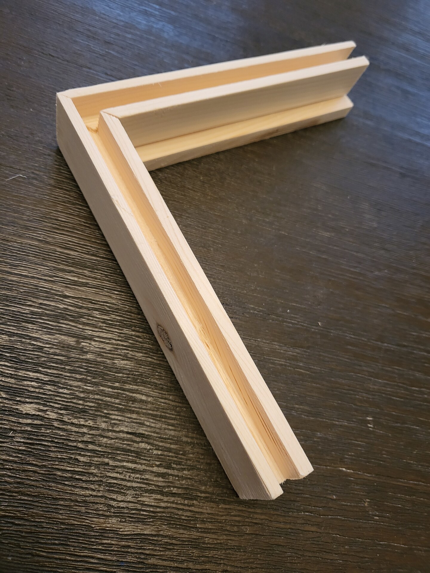 *Unfinished* Thick Border Channel Canvas Floating Frame, Made-to-Order Canvas Frame, Solid Wood ...