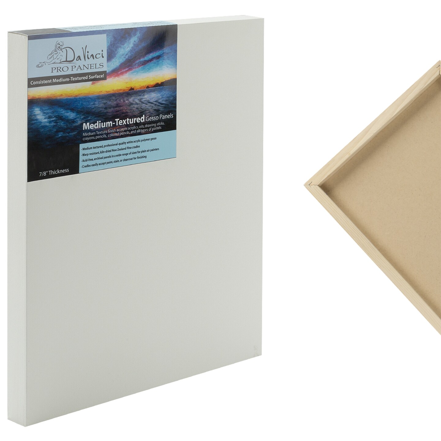 Da Vinci Pro Medium Textured Gesso Panel - 1-5/8 Depth Wood Panels for ...