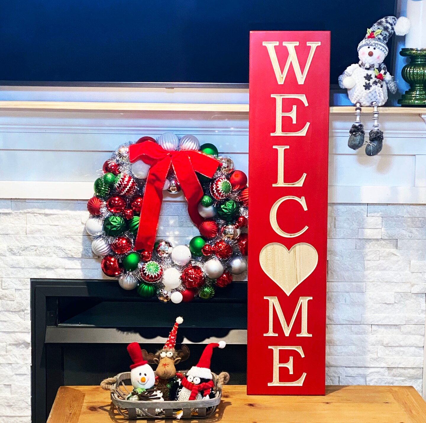 Welcome with a Heart Porch Sign, Valentines Sign, Porch Sign, Front ...
