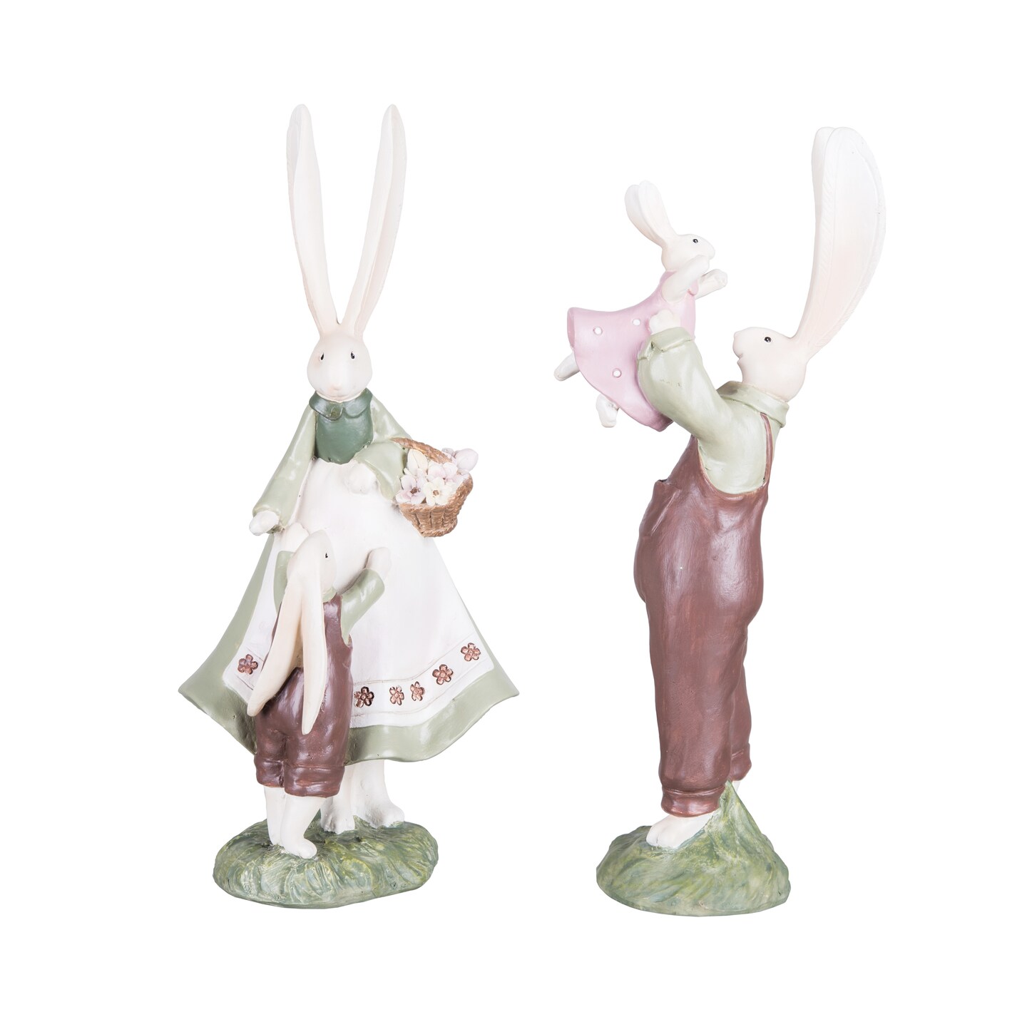 Mom And Dad With Family Bunny Figurine A/2, Color: Brown, Count: 2 ...