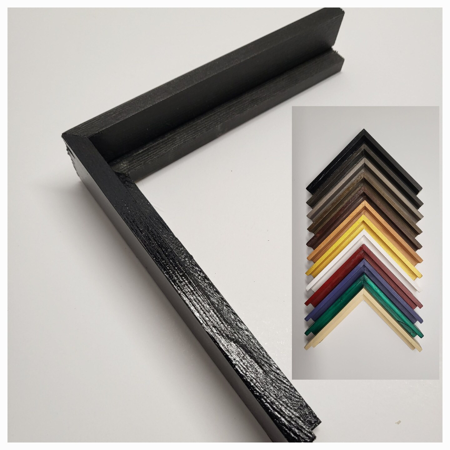 *Gloss Black Paint* Thin Border Canvas Floating Frame, Made-to-Order ...