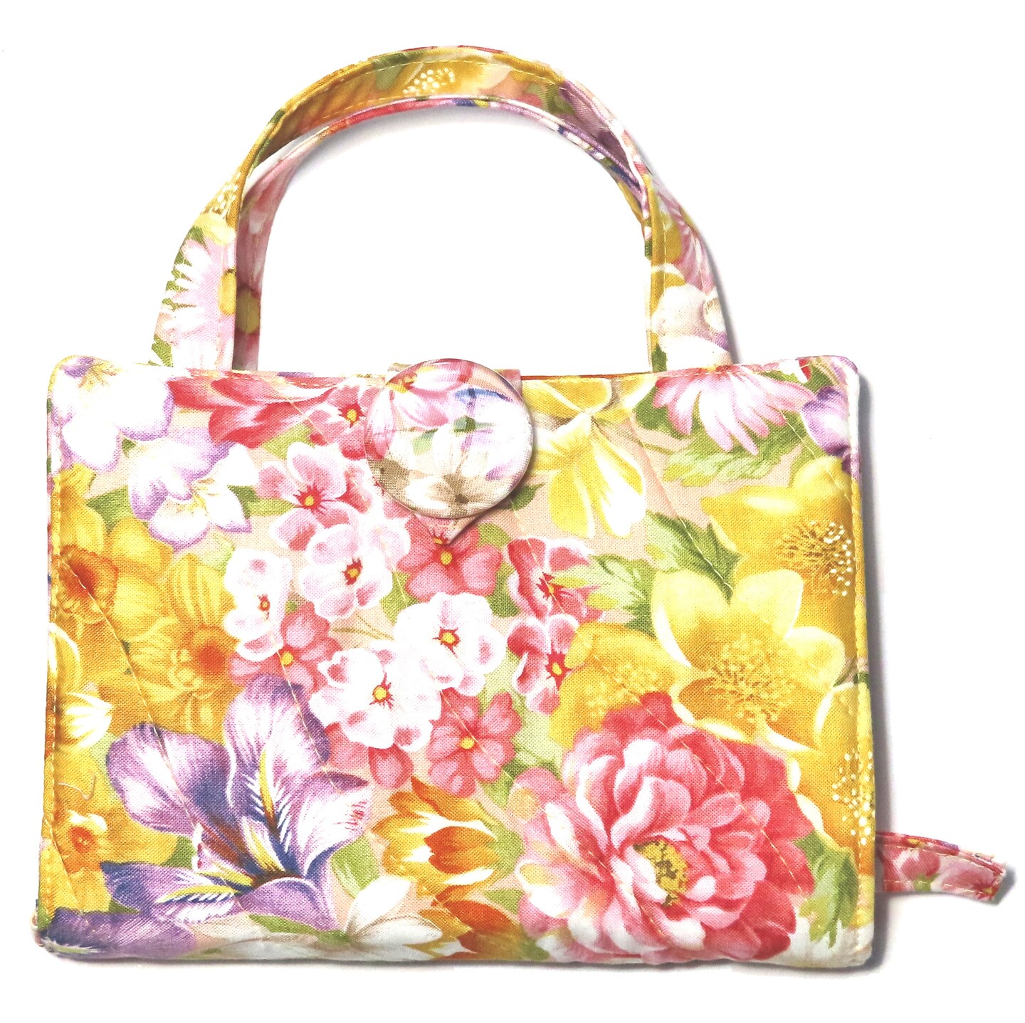 Spring Flowers Small Book Cover, Quilted Romance, SNUG Fit, Button ...