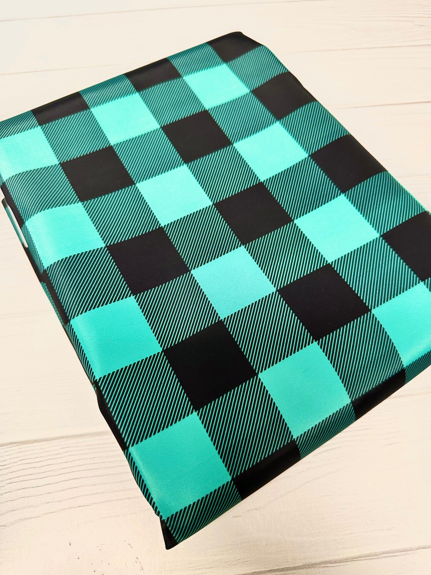 Dark Mint Buffalo Plaid Lux Bonded Poly/Nylon | Michaels