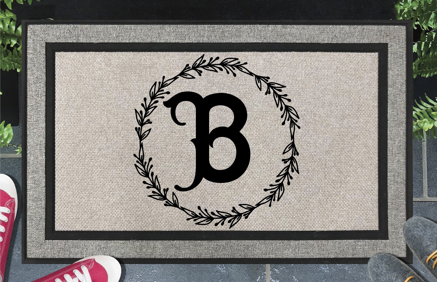 B Letter Doormat No.1 - Monogram Letter B - All Weather Welcome Mat ...