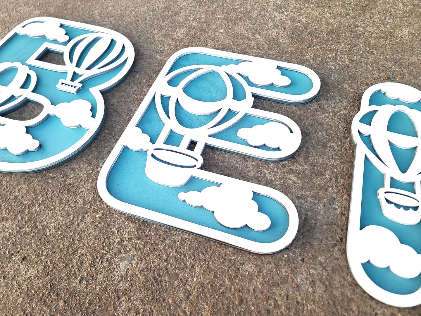 Hot air balloon name letters, travel themed room decor, baby name sign ...