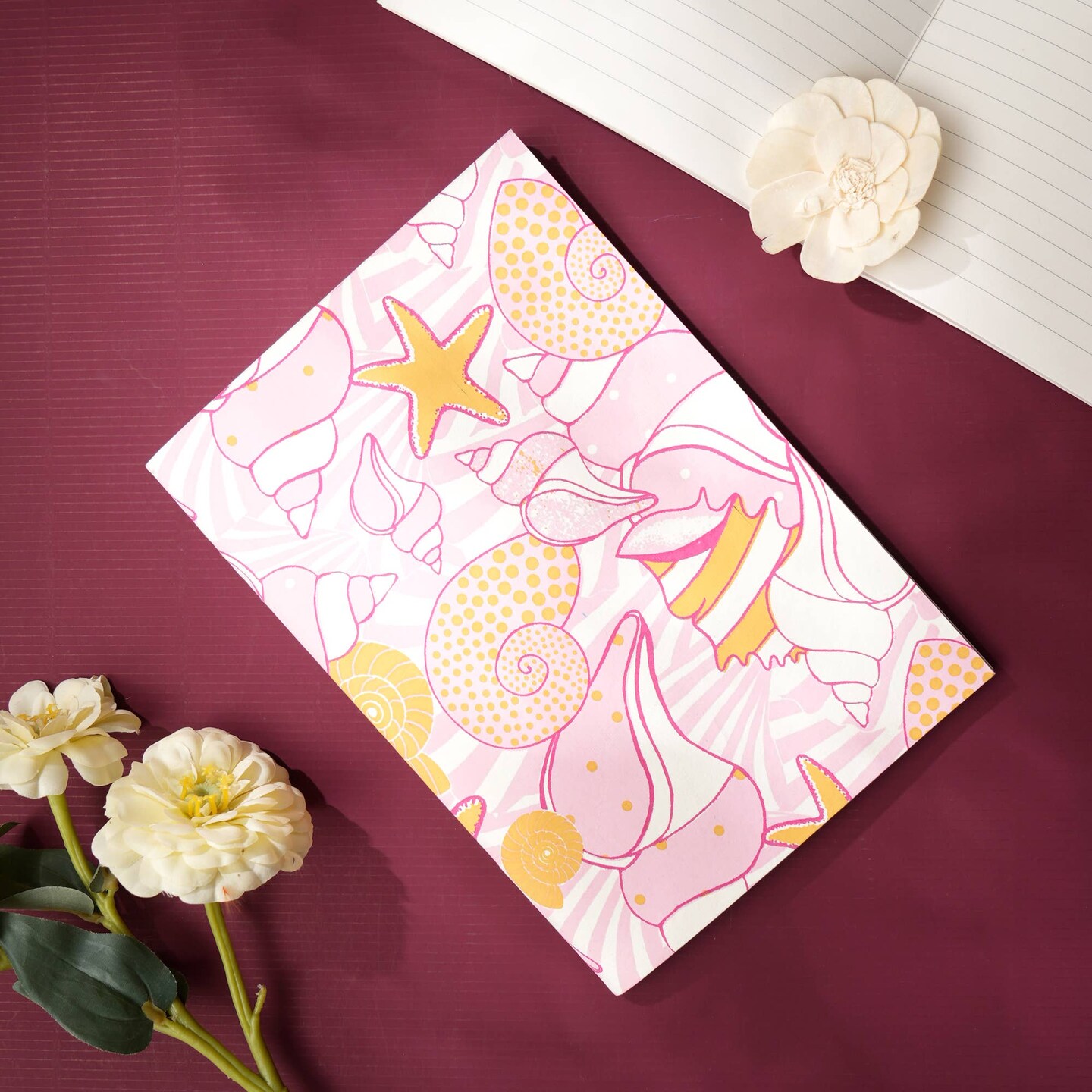 Soft Cover Orange Seashells Notebook - Pack of 5, 10 X 7 Inch | Michaels