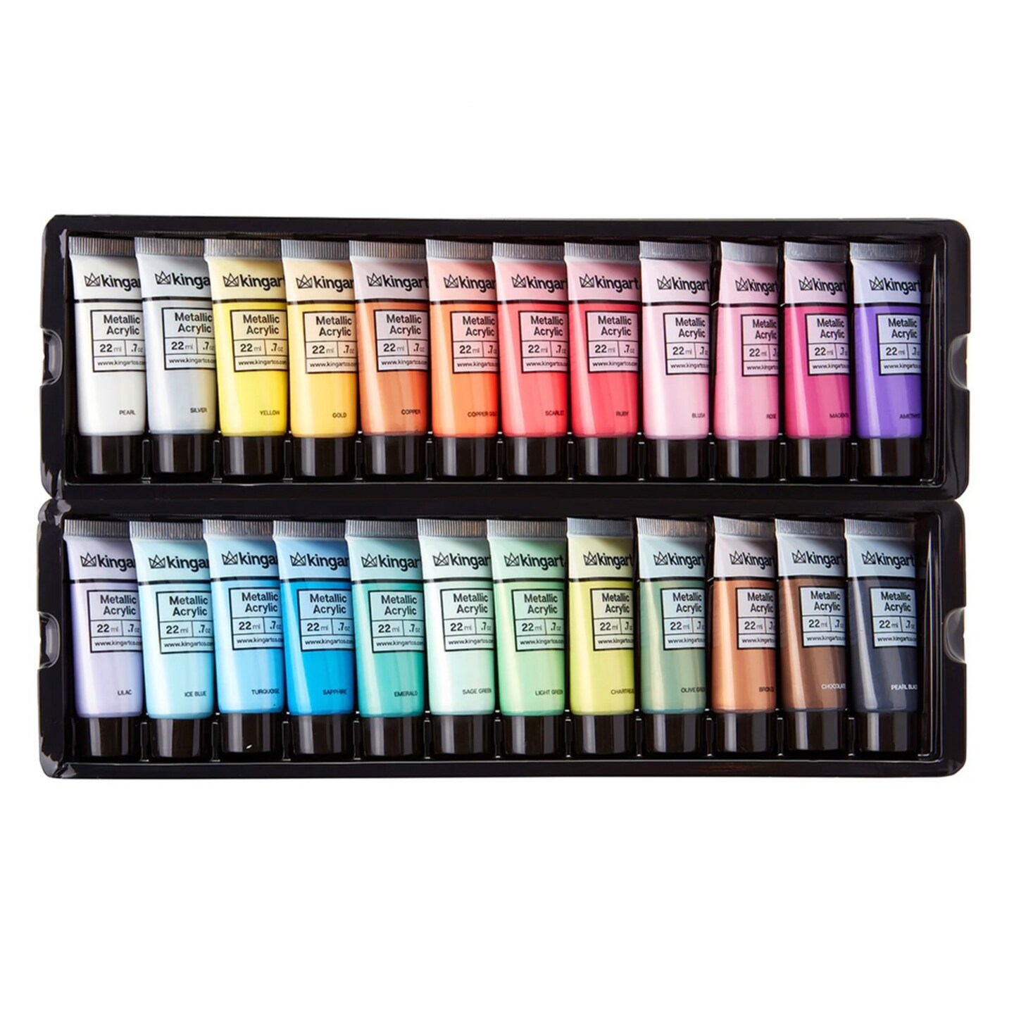KINGART® Acrylic Paint Set 24 Metallic Colors | Michaels