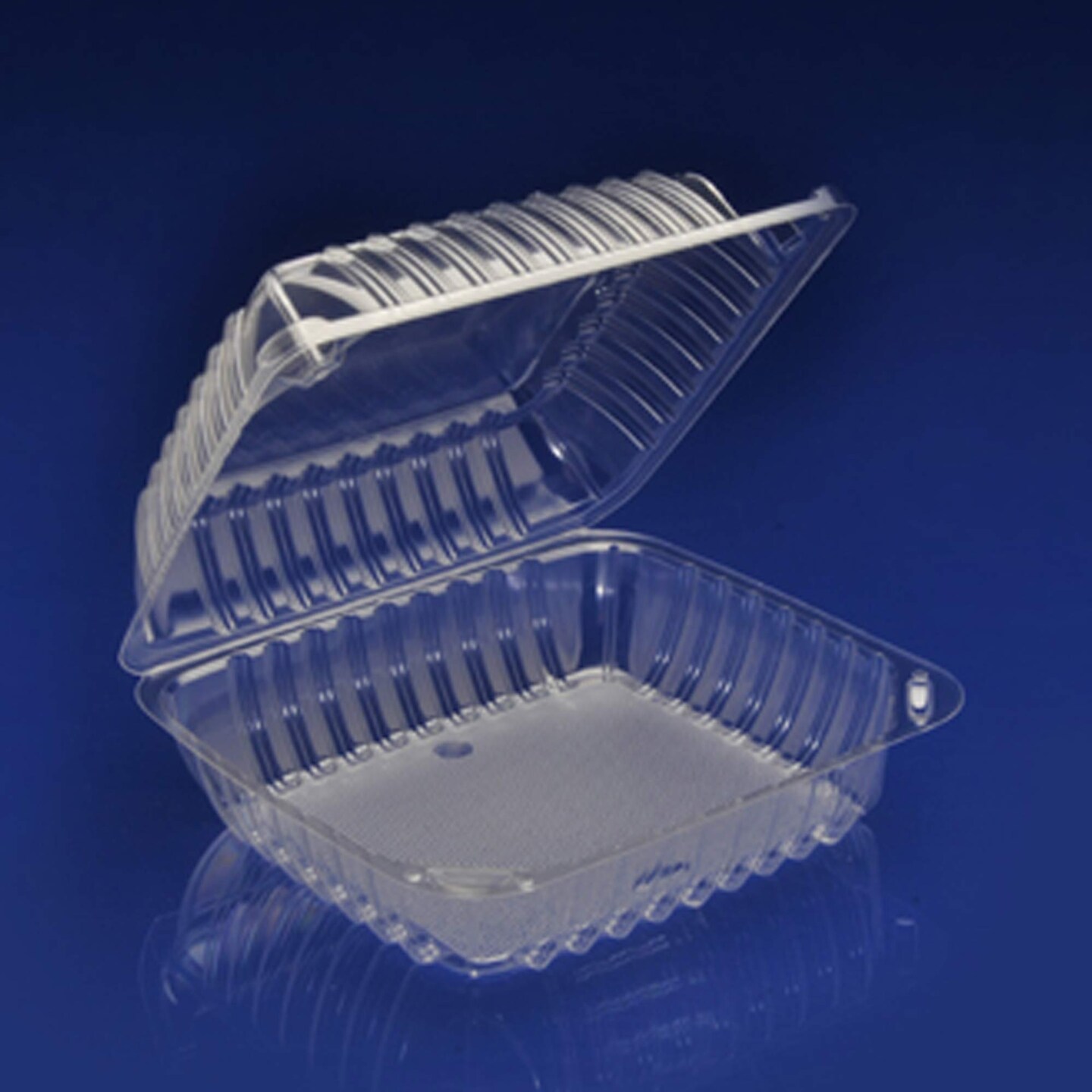 100 Count 8x3" Clear Deep Hinged Containers Bulk Heavy Duty Plastic ...