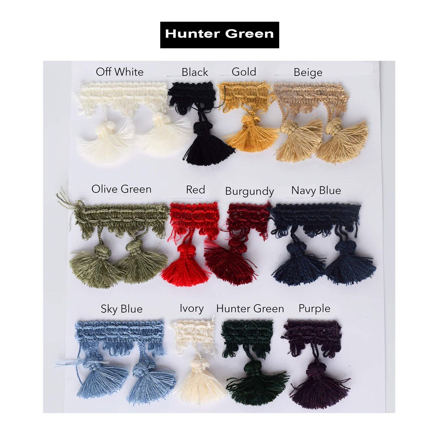 2" Hunter Green Gimp Braid with Tassels 1 Yard Home Trim | Michaels