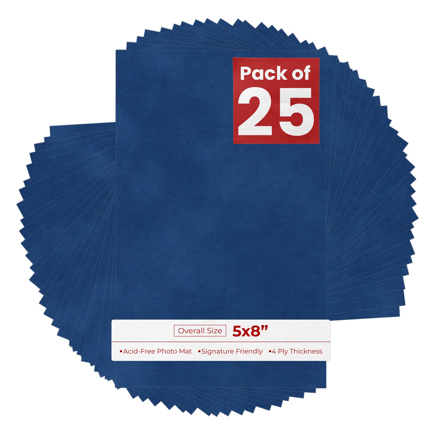 Brooke Blue Suede 5x8 Uncut Mat Board - Blank Sheets, No Opening, Color ...