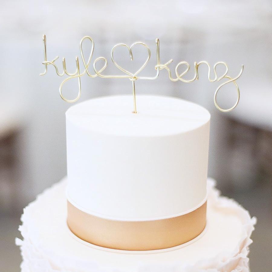 Custom Cake Topper - Wedding Cake Topper, Wire Cake Topper, Names ...