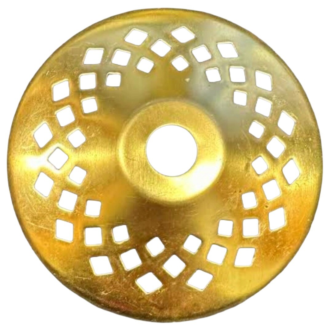 3"Round Perforated Solid Brass Vase Cap for Lamp Fixtures & Many Crafts ...