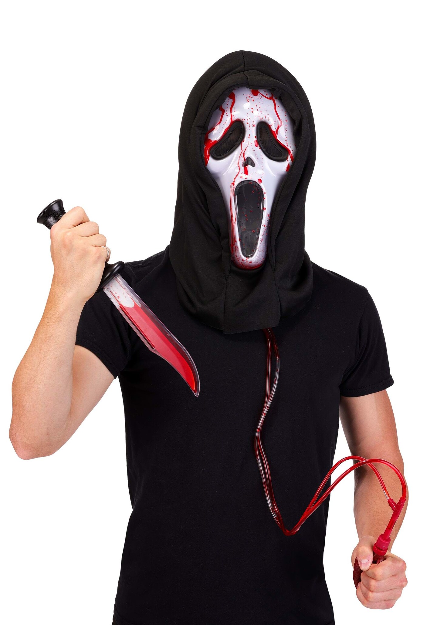 Adult Ghost Face Bleeding Mask with Knife Costume Kit | Michaels