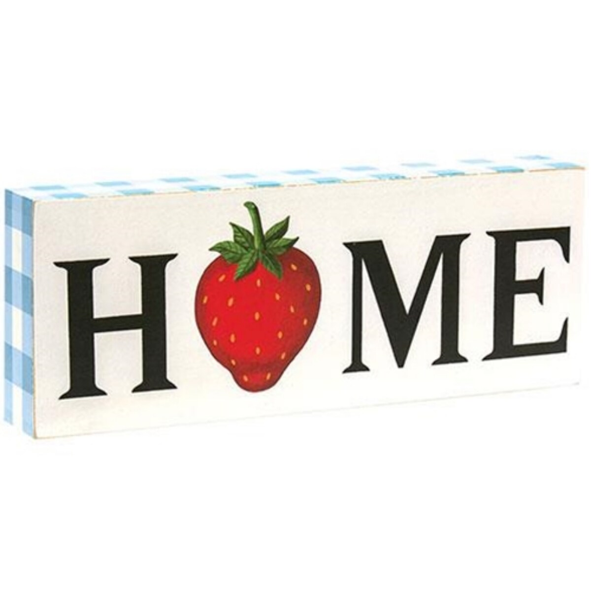 11.75" Freestanding Wooden Home Box Sign with Strawberry Accent and ...