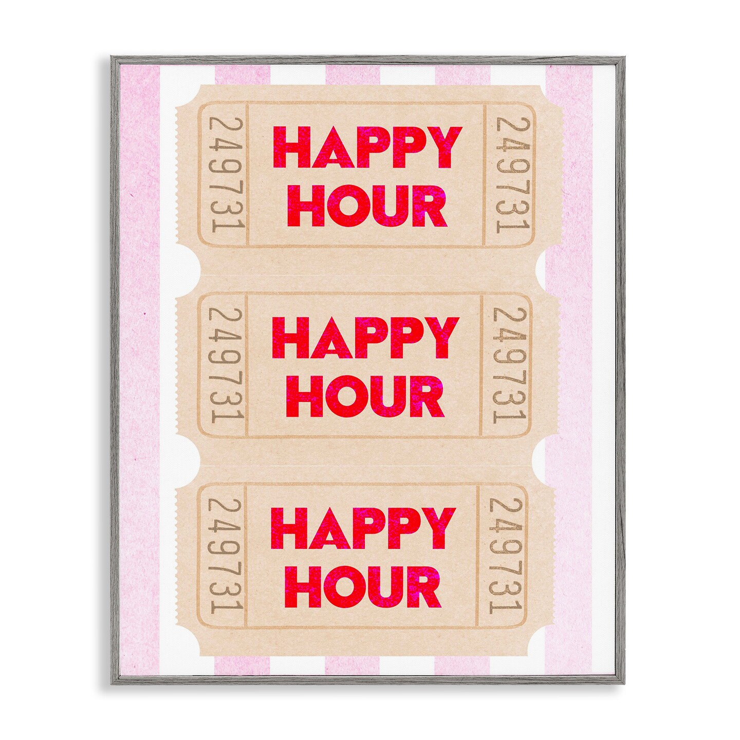 Stupell Industries Happy Hour Ticket Stubs Framed Giclee By Lil' Rue ...