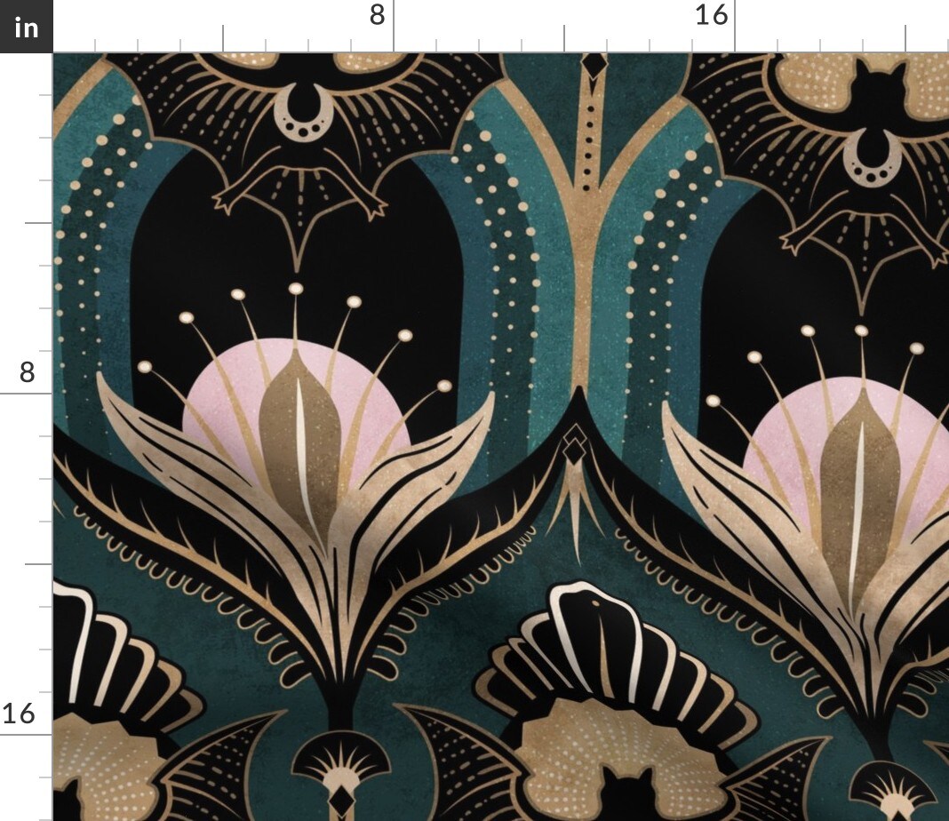 Bats And Flowers 1920S Maximalist Gothic Elegant Glamorous 20S Vintage ...