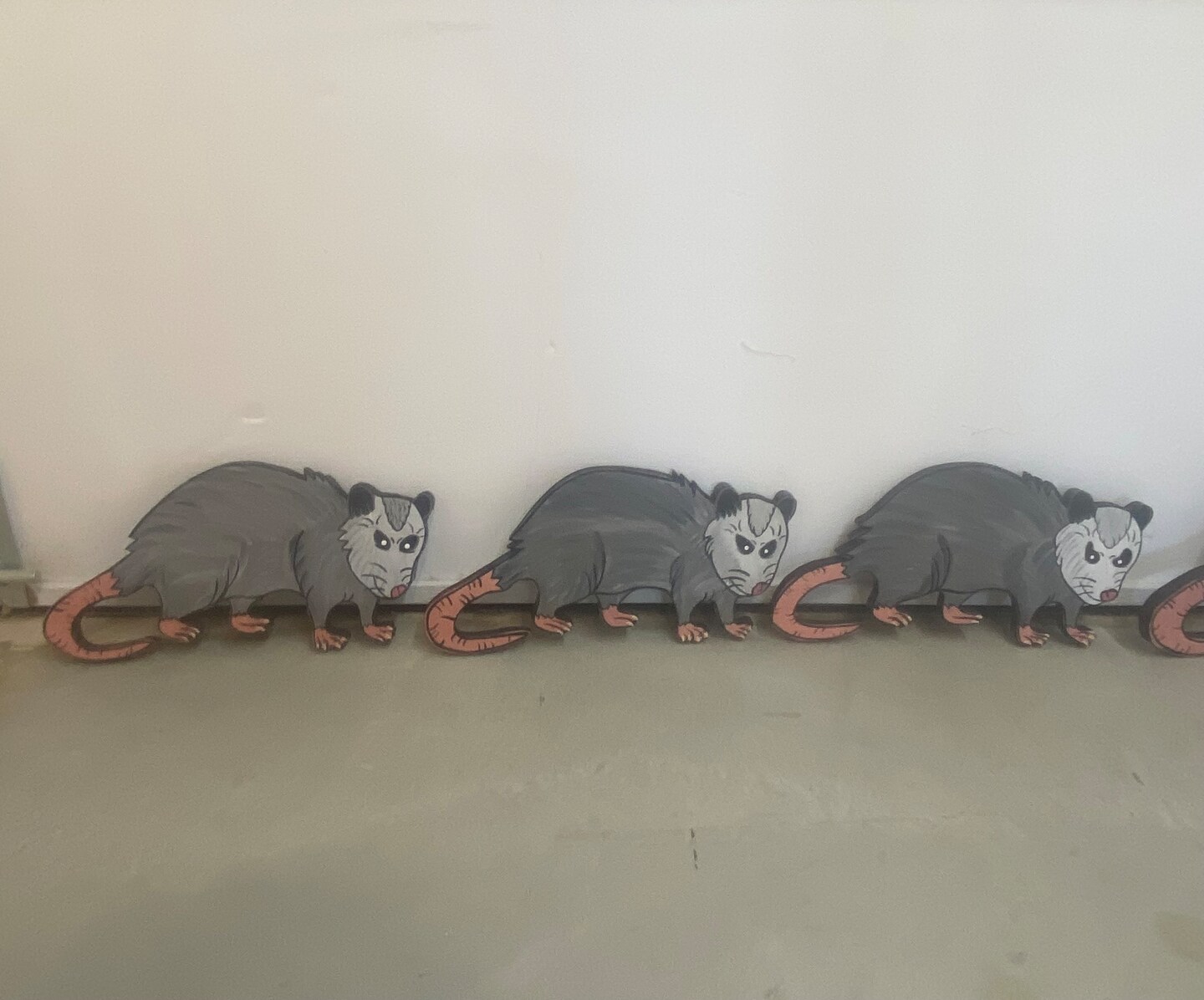 Possum Family of 5 Wood Outdoor Yard Art Set, Garden Stake, Lawn ...