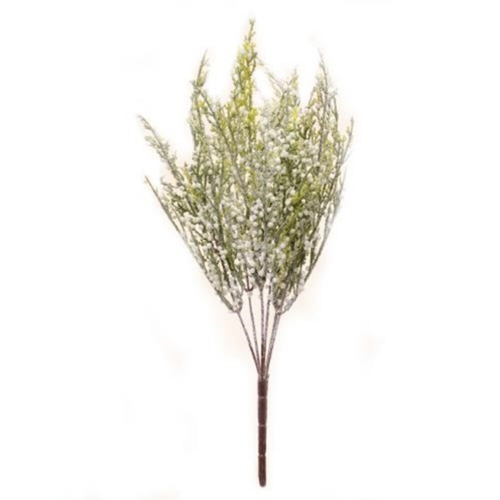 15" Frost Berry Faux Pine Pick Bush with Brown Plastic Base | Michaels