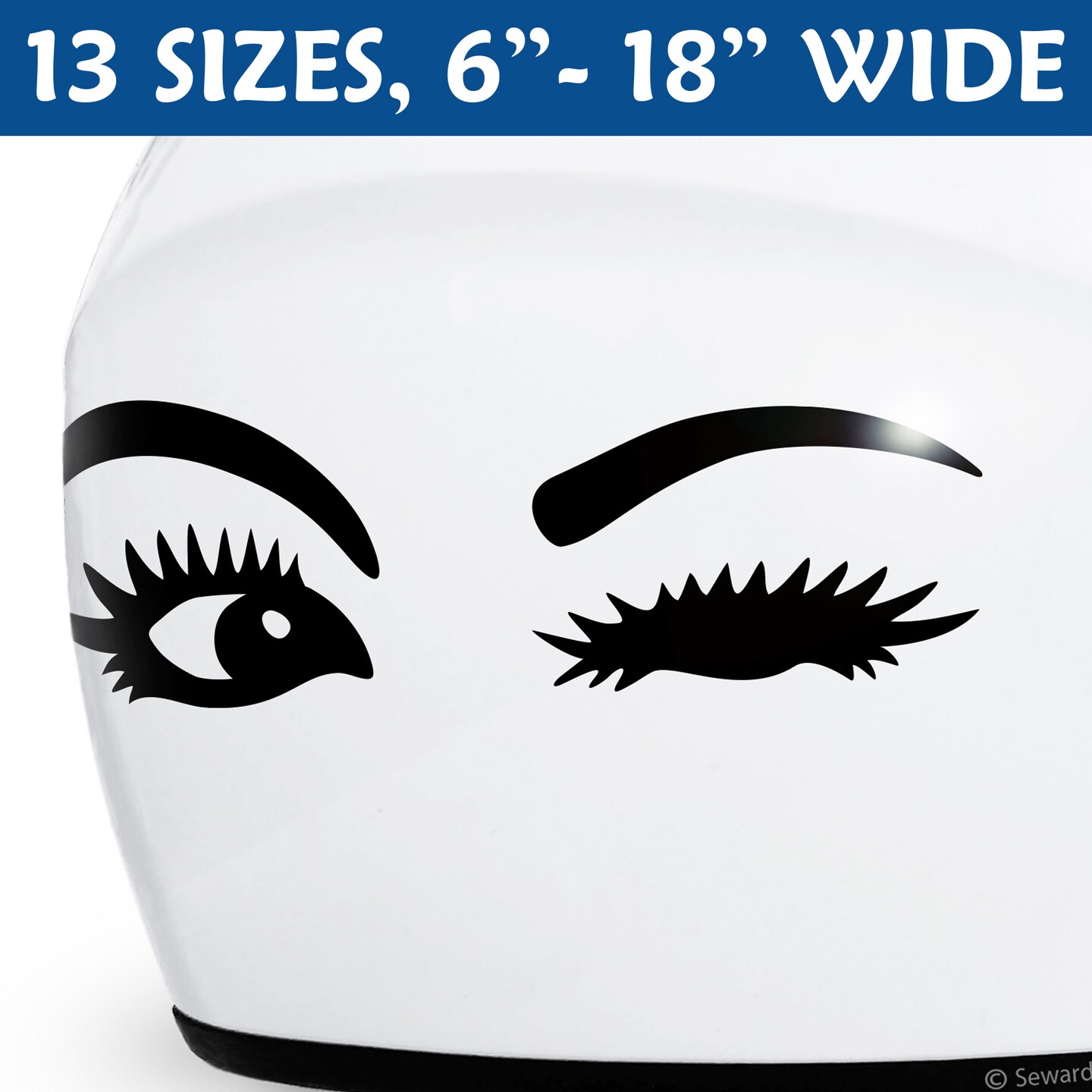 Winking Eyes Decal, Eye Lashes Wink Car Window Sticker, Woman Eyelashes ...
