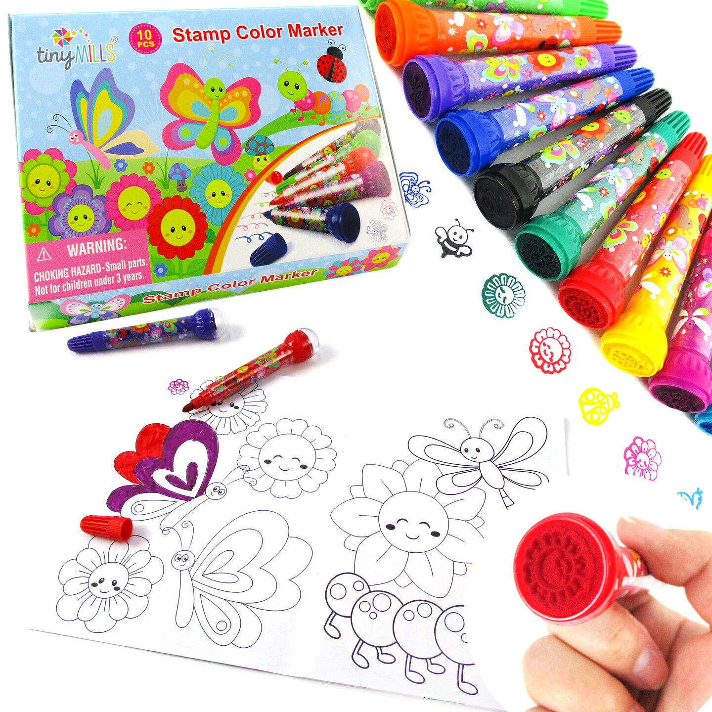 Spring Flowers Butterfly Stamper Marker Set of 10 | Michaels