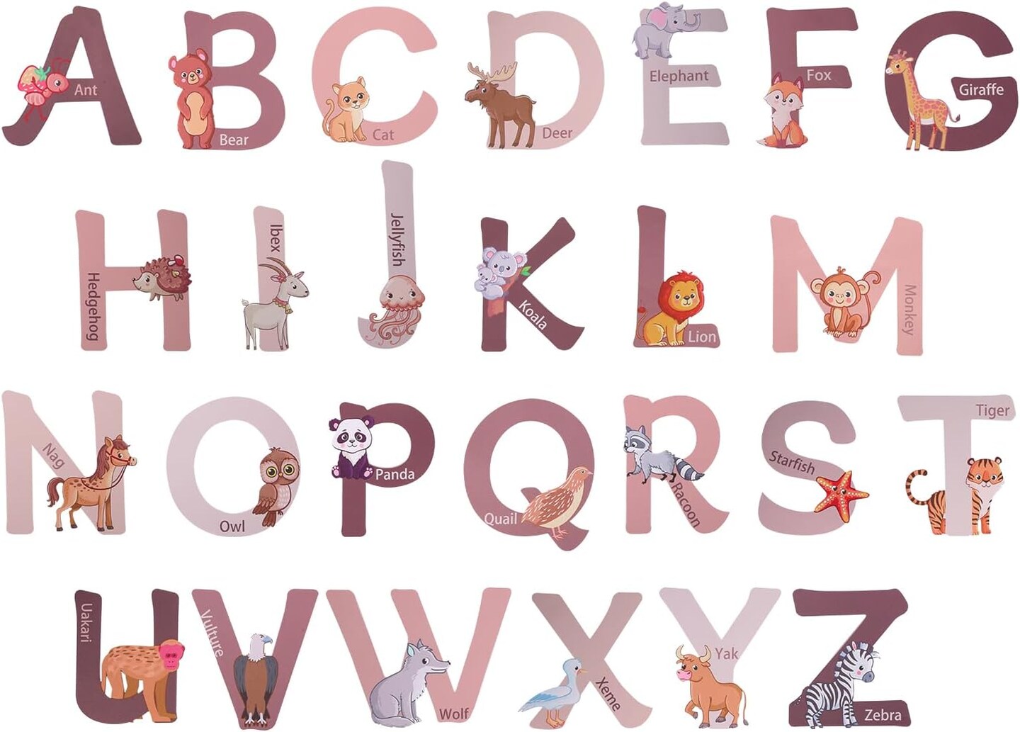 Animal Alphabet Wall Decals, Bohemian 26 Letters Wall Decals | Michaels