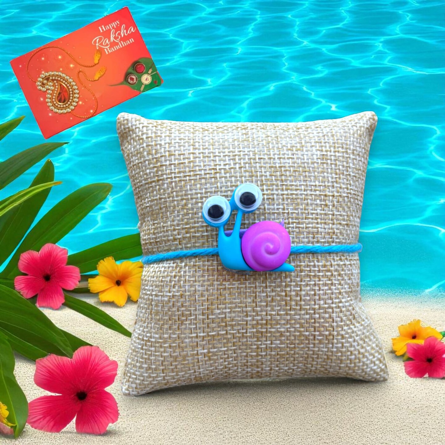 Cute Cartoon Rakhi with Happy Rakhi Greeting Card – Featuring Adorable ...