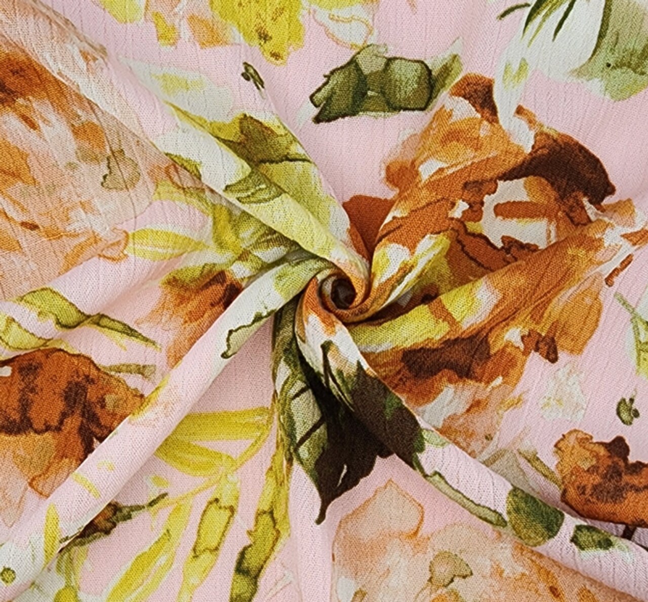 1 Yard Pink Salt Rayon Crepon Fabric Lightweight Woven Crinkle Material ...