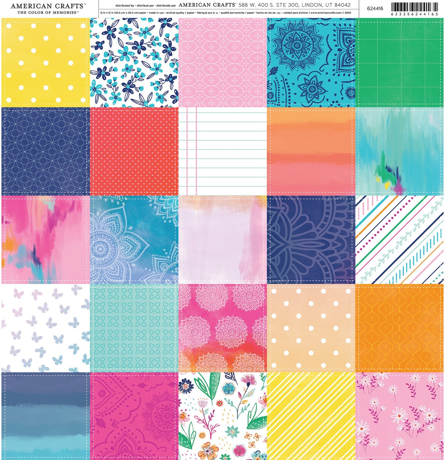 American Crafts Patterned Single-Sided Cardstock 12"X12" | Michaels