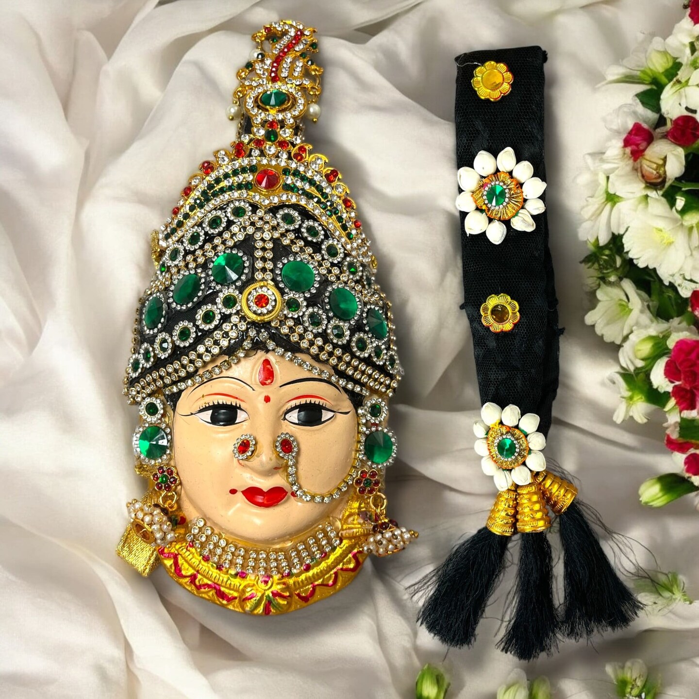 Vara Lakshmi Goddess Face with Hair Set for Varalaxmi Vratam Navaratri ...