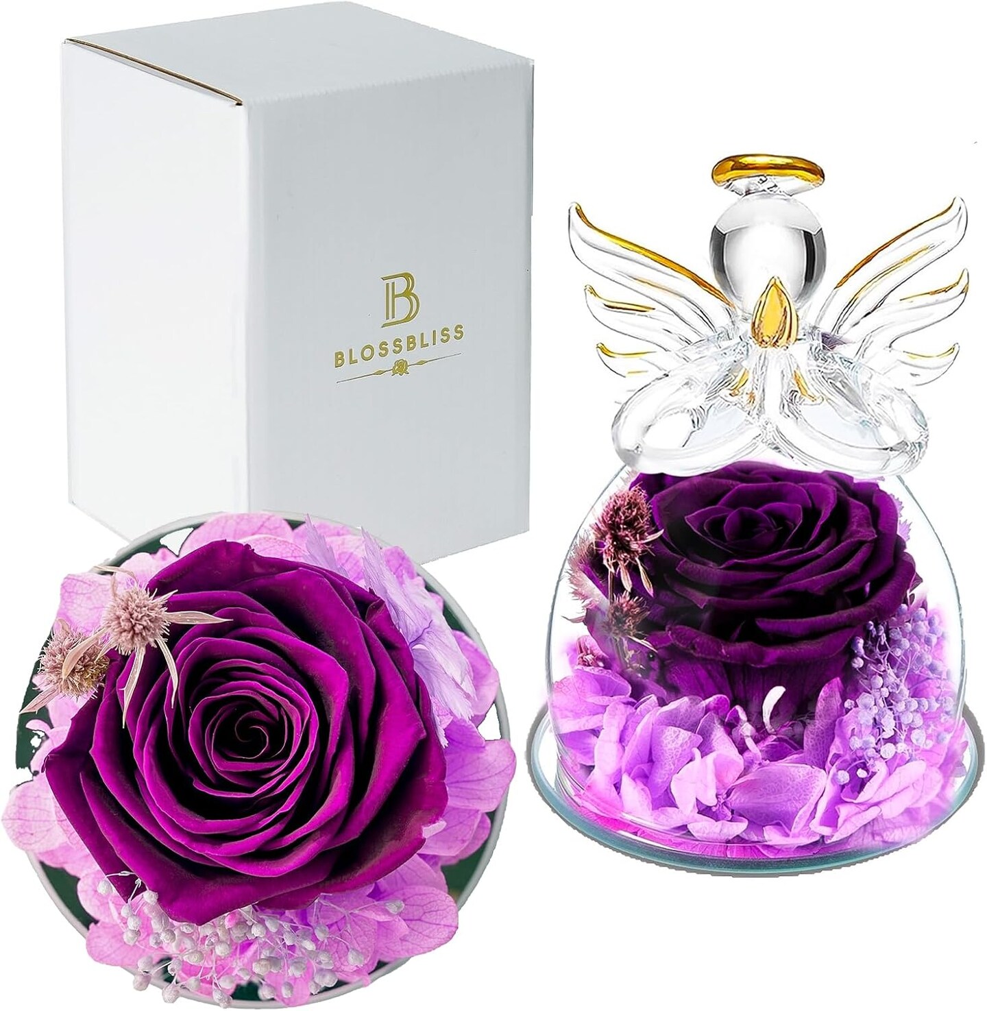 Purple Angel Rose Preserved Roses in Glass | Michaels