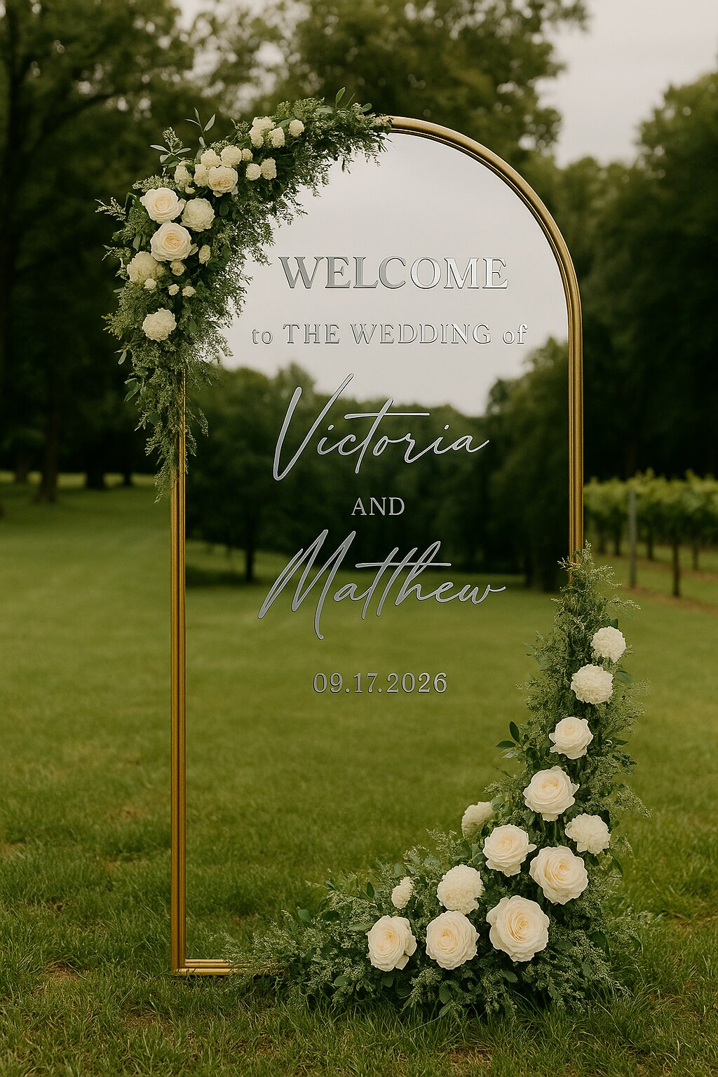 Custom Wedding Welcome Decal, Personalized Names and Date Vinyl Sticker ...