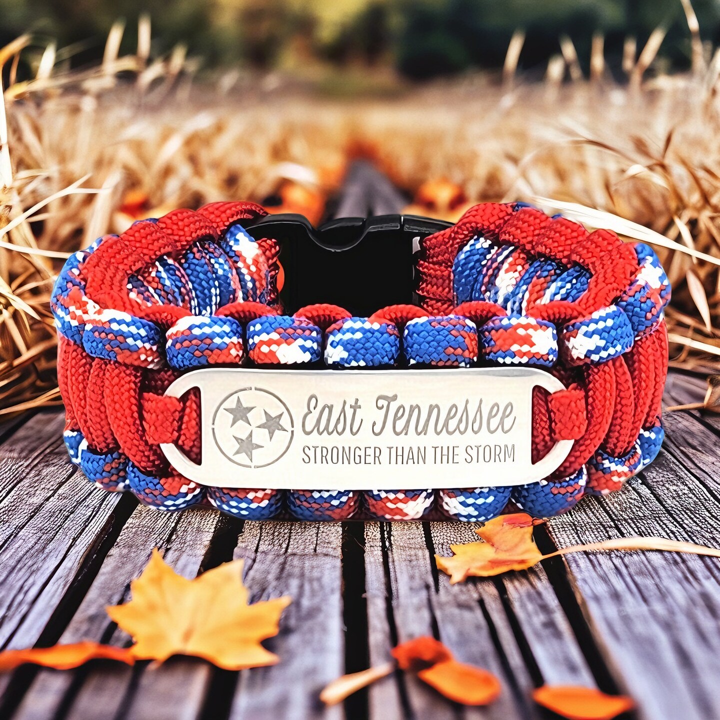 550 Paracord ID Bracelet with Personalized Stainless Steel Engraved ID ...