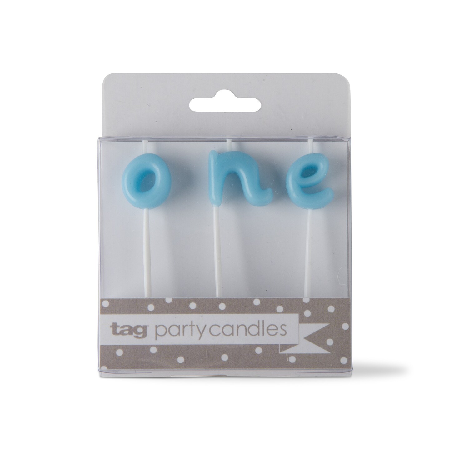 One Candle Set Light Blue Paraffin Wax Plastic Pick Baby Boy Birthday ...