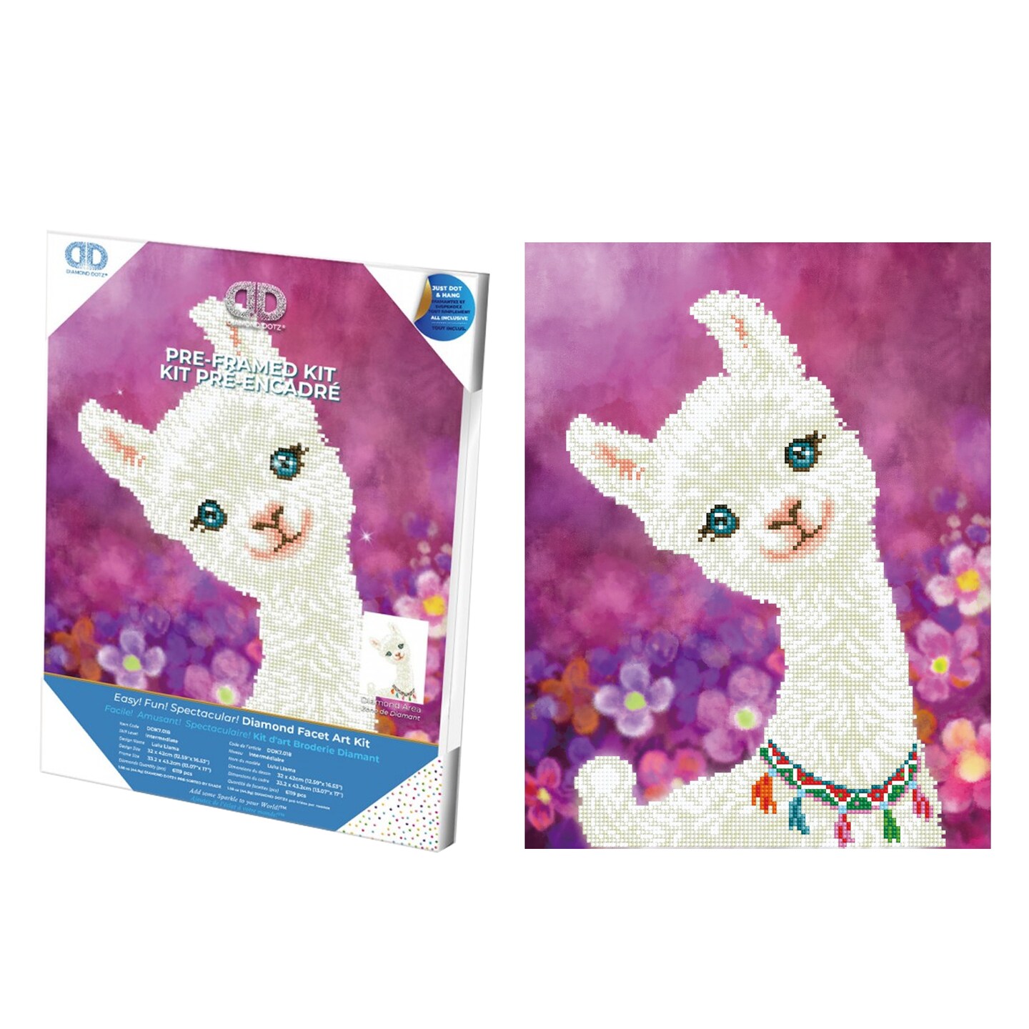 Diamond Dotz Lulu Llama with Frame Animal Diamond Painting Kits for ...