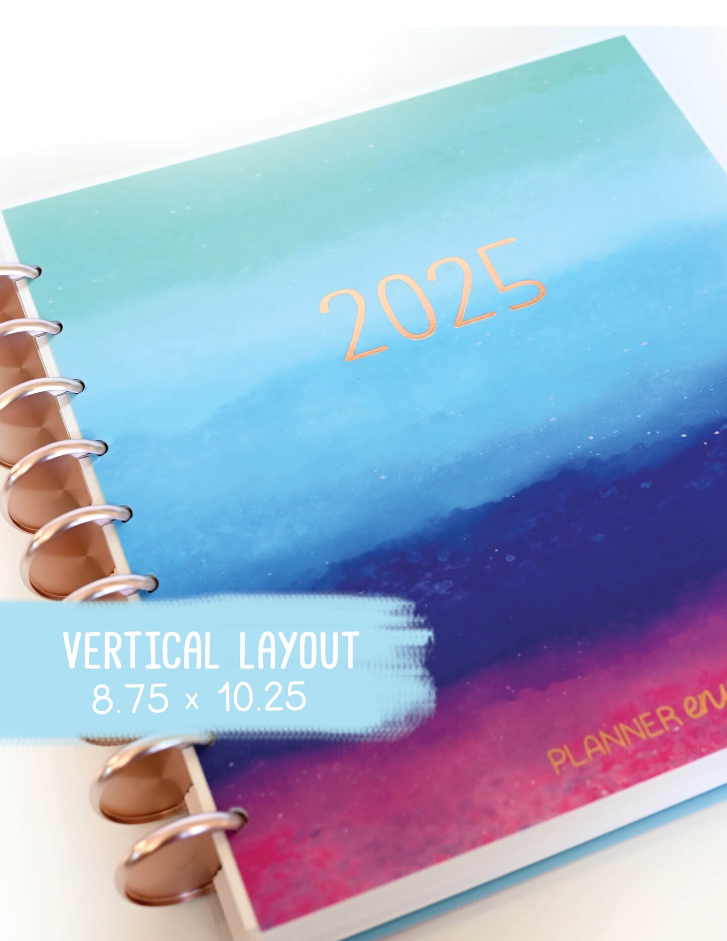2025 Planner - Vertical Layout, Disc Bound - "Cool Hues" (#908) | Michaels