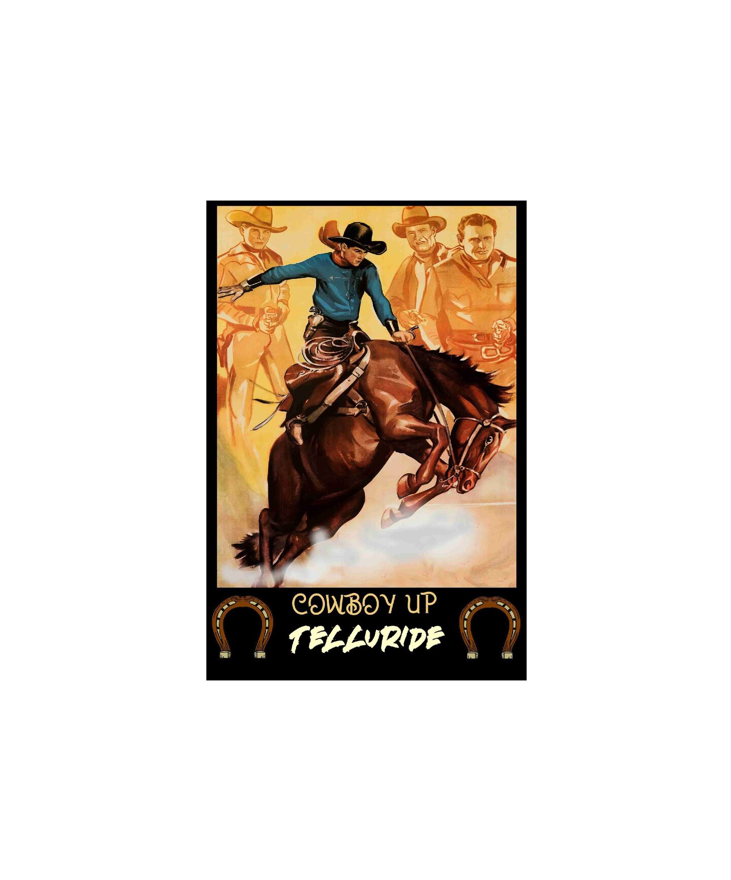 Telluride Cowboy UP Rodeo Cowboy Canvas Wrap or Poster Travel Poster ...