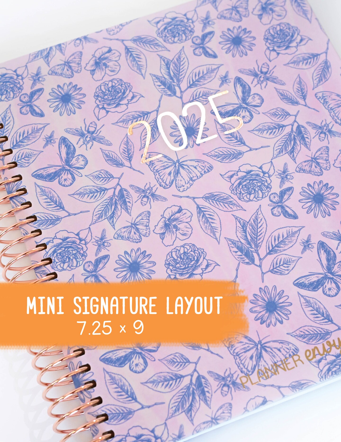 2025 Planner - Mini Signature Layout, Spiral Bound - "Butterfly Doodles ...