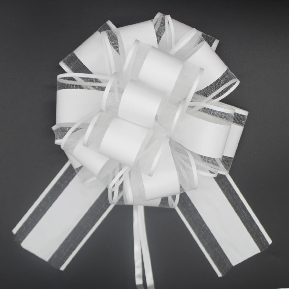 6 PCS Large Pull Bows White Gift Bow 6 Inches For Wrapping Gift Wedding Ribbon Bows or Flower Decorations Christmas Party Birthday Valentine S Day Gift Wrapping White Michaels